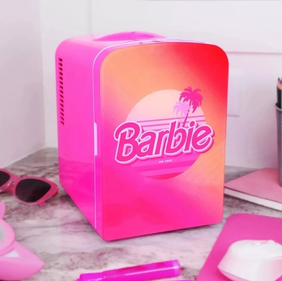 Dining | Barbie Hot Pink Malibu 4l Cooler Mini Fridge With Glass Door ...